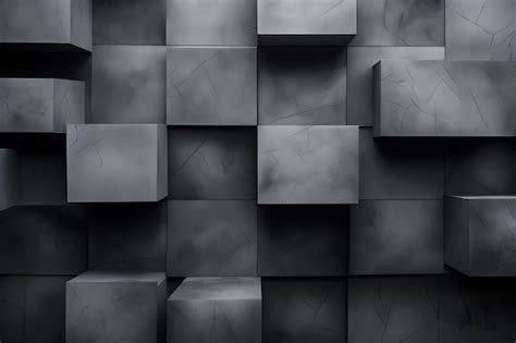 Premium Photo Nested Squares Grey And Black Background