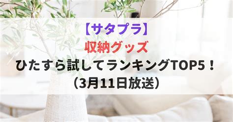 サタプラ収納グッズひたすら試してランキングtop5！無印良品やタワーも（3月11日放送） まろのブログ