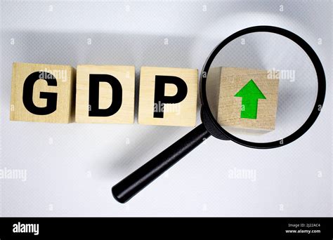 gdp gross domestic product concept cube wooden block with alphabet combine abbreviation gdp