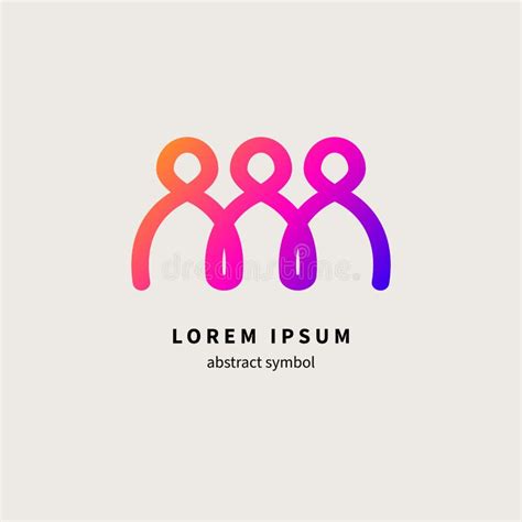 People Linked In Chain Abstract Line Logo Business Icon Stock Vector Illustration Of Black