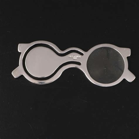 Tiffany And Co Sterling Silver Eyeglasses Bookmark With Magnifying Glass