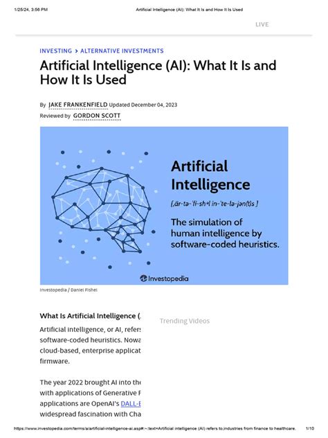Artificial Intelligence Ai What It Is And How It Is Used Pdf
