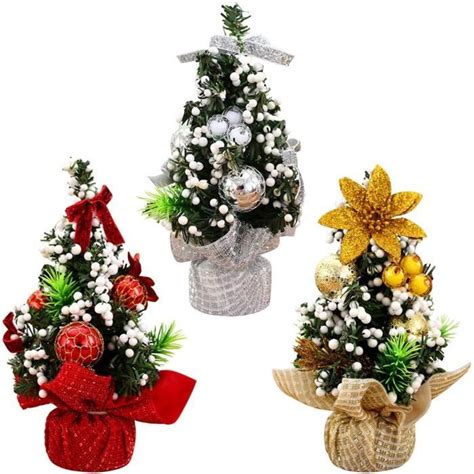 PCS Sapin de Noel Mini Arbre de Noël Artificiel Miniature Décoration Props Table pour