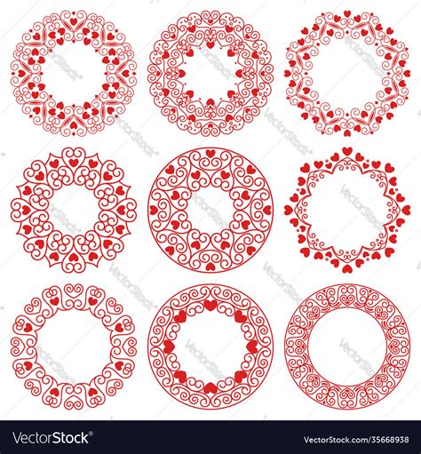Set Round Frames In Vintage Art Deco Style Vector Image