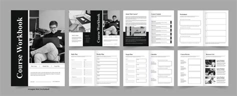 Premium Vector Course Workbook Layout Template