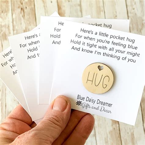 Pocket Hug Wooden Token Gag Ts Funny Pocket Token Small Ts