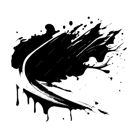 Manchas De Pintura Negra Sobre Un Fondo Blanco Vector De Colores