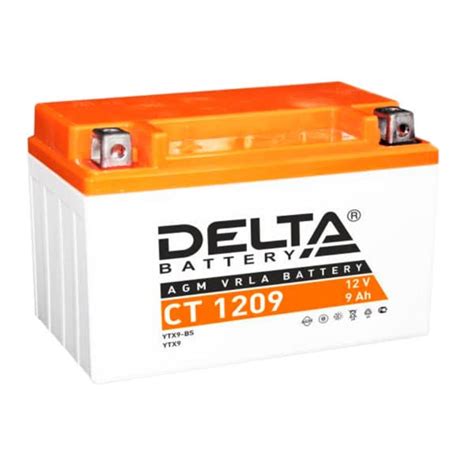 Мото аккумулятор Delta CT 1209 (12V / 9Ah) [YTX9-BS YTX9 YB7L-B2 GTX9 ...