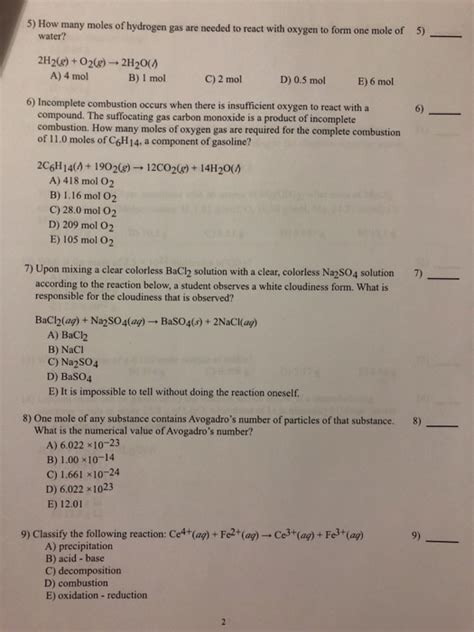 Solved 5 How Many Moles Of Hydrogen Gas Are Needed To React Chegg