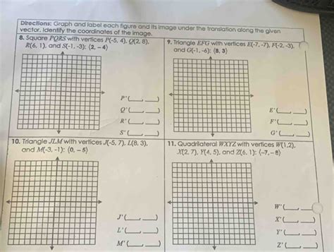 Directions Graph And Label Each Figure And Its Image Under The