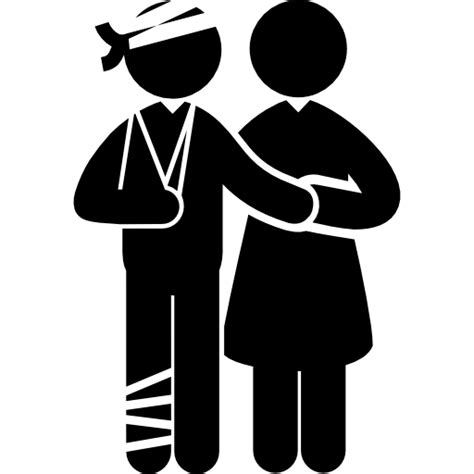 Patient With Bandages And A Doctor Free Vector Icons Designed By