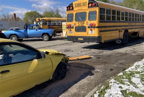 School Bus Car Collide In Youngstown