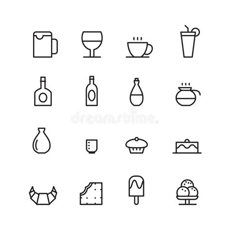 Sistema Del Icono De La Comida Vector Ilustración Del Vector