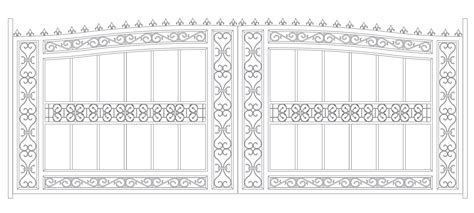 Modern 2d Design For Main Gate In Autocad Dwg File
