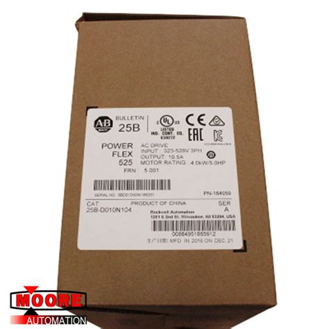25b V4p8n104 25bv4p8n104 Allen Bradley Ab Powerflex 525 Ac Drive 120vac