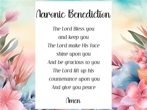 Aaronic Benediction Digital Download Black And White Christian