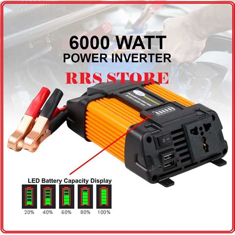 Rrs Store Transformador Inversor De Energía Para Coche Dc 12v A Ac 220v