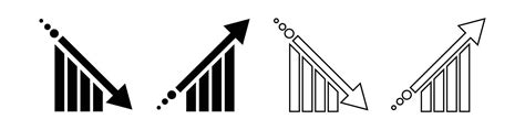 A Set Of Icons For Ascending And Decreasing Graphs 48086808 Vector Art