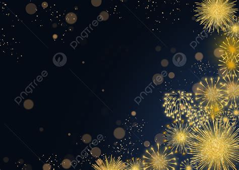 Golden Firework Flares New Year Celebration Background Desktop