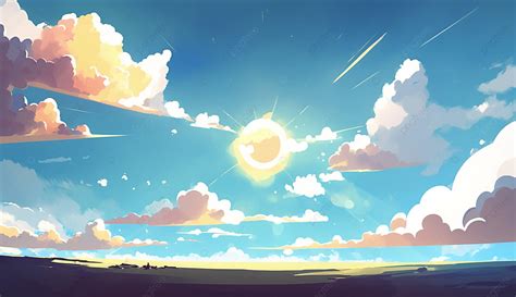 Clouds Sun Sky Blue Creative Pattern Colorful Background Decoration