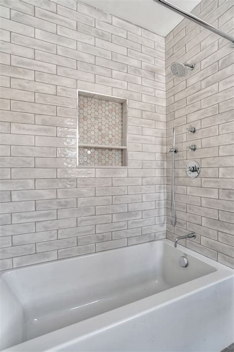Bathtub Shower Combo With Tiled Niche Modern Bathroom New York By Kraftmaster Ren In