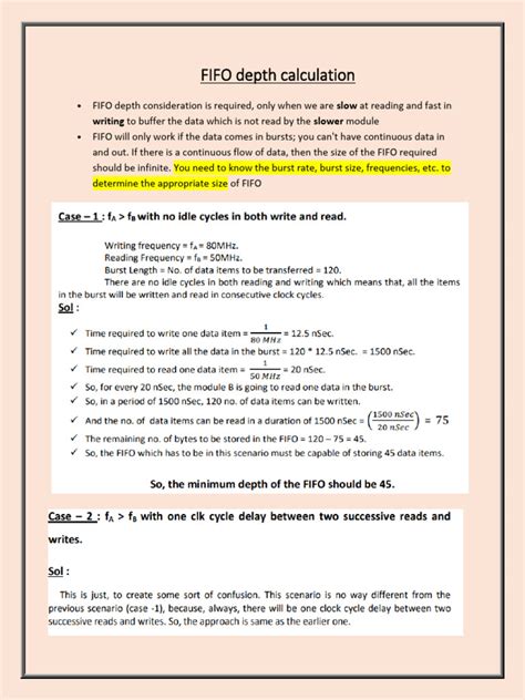 Fifo Depth Calculation Pdf