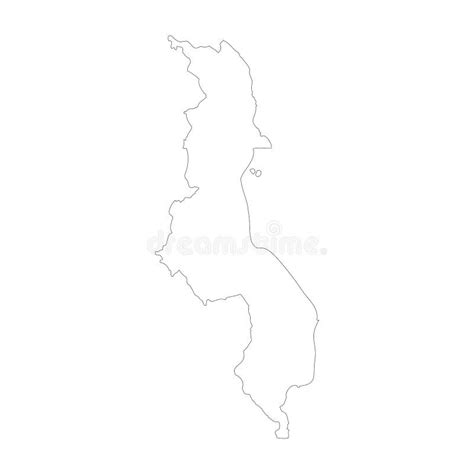 Malawi Vector Country Map Outline Stock Vector Illustration Of