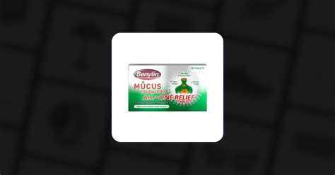 Benylin Mucus Cough And Cold All In One Relief Tablets 16 Tablet • Price