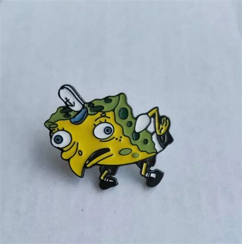 Spongebob Squarepants Pin Mocking Spongebob Meme Enamel Badge Uk