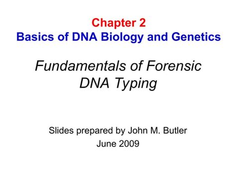 Chapter 2 Slides Dna Profiling Ppt