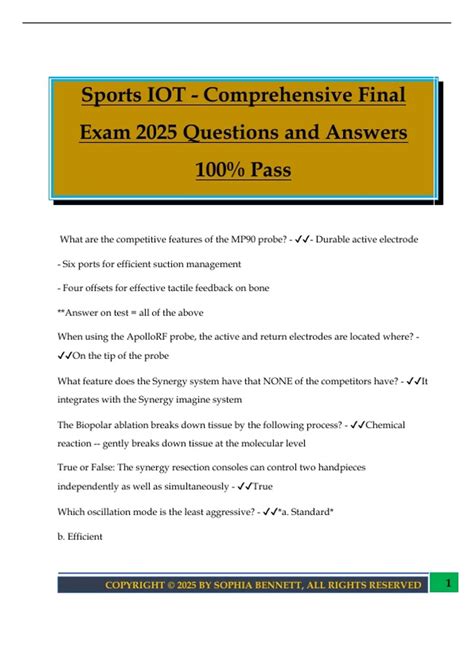 sports iot comprehensive final exam 2025 questions and answers 100 pass arthrex dex stuvia us