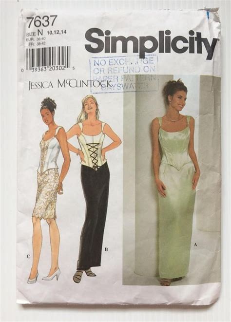 Simplicity Sewing Pattern 7637 Eveningformal Bustier Top Etsy