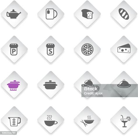 食品和廚房圖示集向量圖形及更多圖標集圖片 圖標集 圖示 插圖 Istock