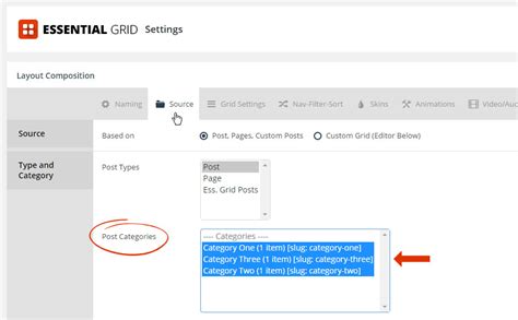 Category Filters Essential Grid WordPress Gallery Plugin