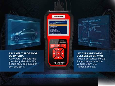Escáner Y Probador De Batería De Autos Konnwei Kw870 2 En 1 Multimarca