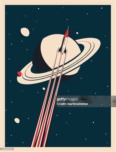 Vintage Rocket Poster High Res Vector Graphic Getty Images