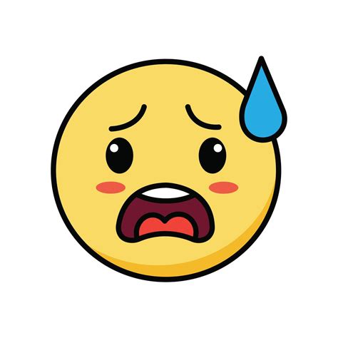 Scared Screaming Bundle Emoji Face In Fear And Panic Reaction With Open
