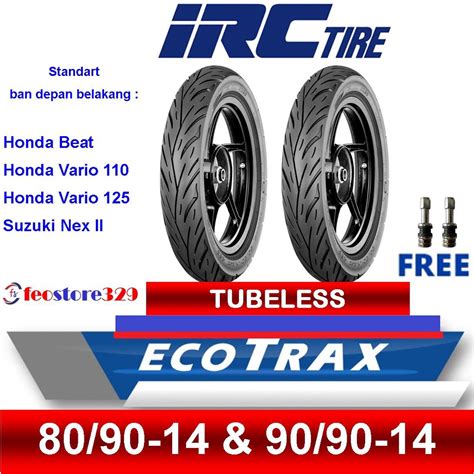 Jual SEPASANG BAN TUBLES DEPAN BELAKANG HONDA VARIO BEAT IRC TUBELESS FREE