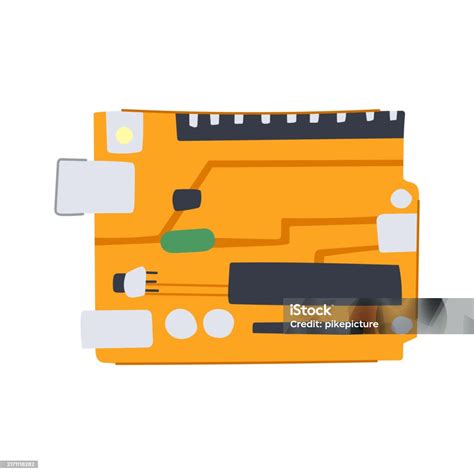 computer microcontroller cartoon vector illustration stock illustration