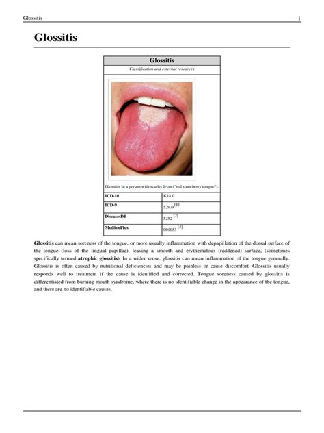 Glossitis Pdf Medical Specialties Diseases And Disorders