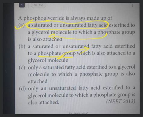 A Phosphoglyceride Is Always Made Up Of Filo