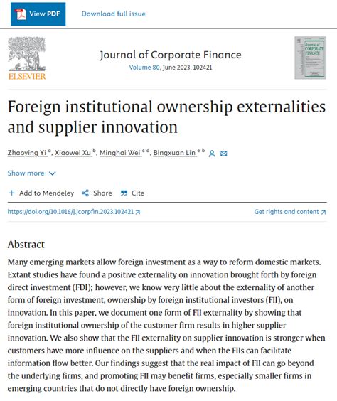 论文导读foreign Institutional Ownership Externalities And 投资创新机构