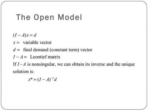 Leontief Input Output Modelsppt Final