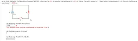 Solved An LC Circuit Like That In The Figure Below Consists Chegg