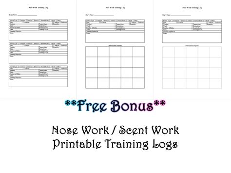 Pink Akc Scent Work Printable Competition Dog Training Forms Log Title
