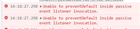 解决unable to preventdefault inside passive event listener invocation 报错问题 知乎
