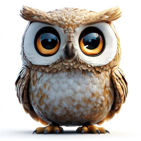 Lindo Búho Feliz Aislado En La Mascota Del Personaje De Dibujos