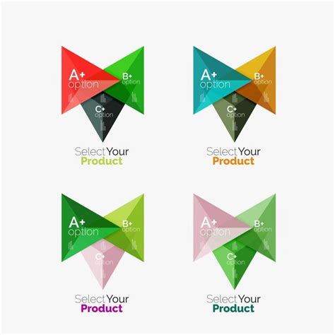 Premium Vector Set Of Triangle Geometric Business Infographic Templates