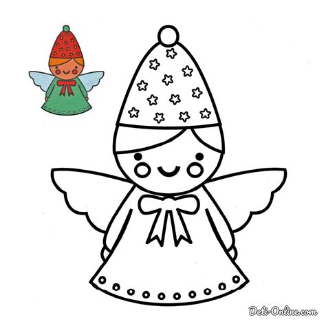 Раскраска Феечка с цветным образцом распечатать или скачать