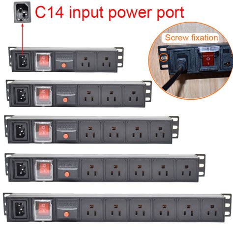PDU Power Distribution Unit Rack Mount Power Strip Overload Protection